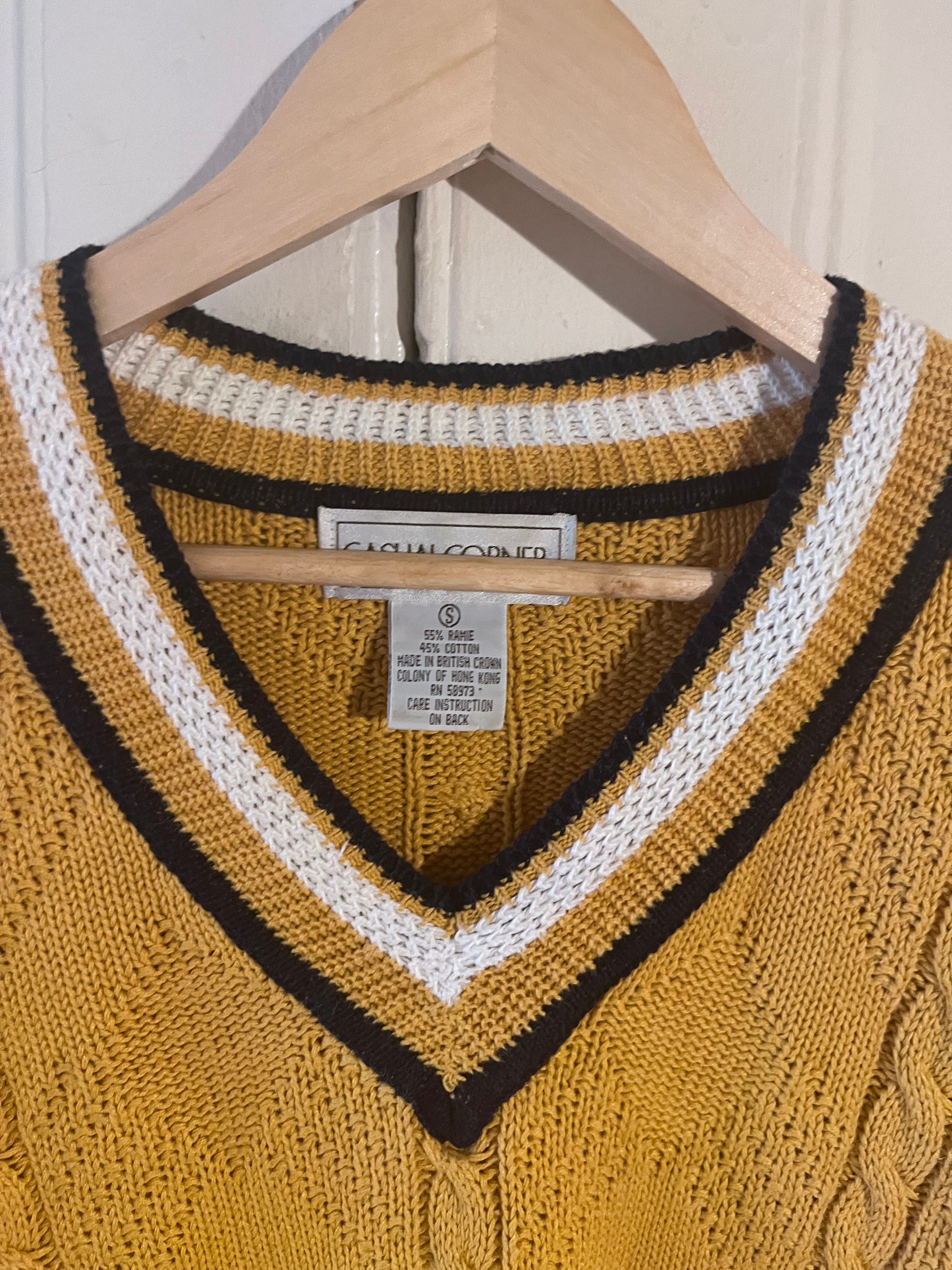 Vintage 90s V Neck Tennis Sweater - Etsy