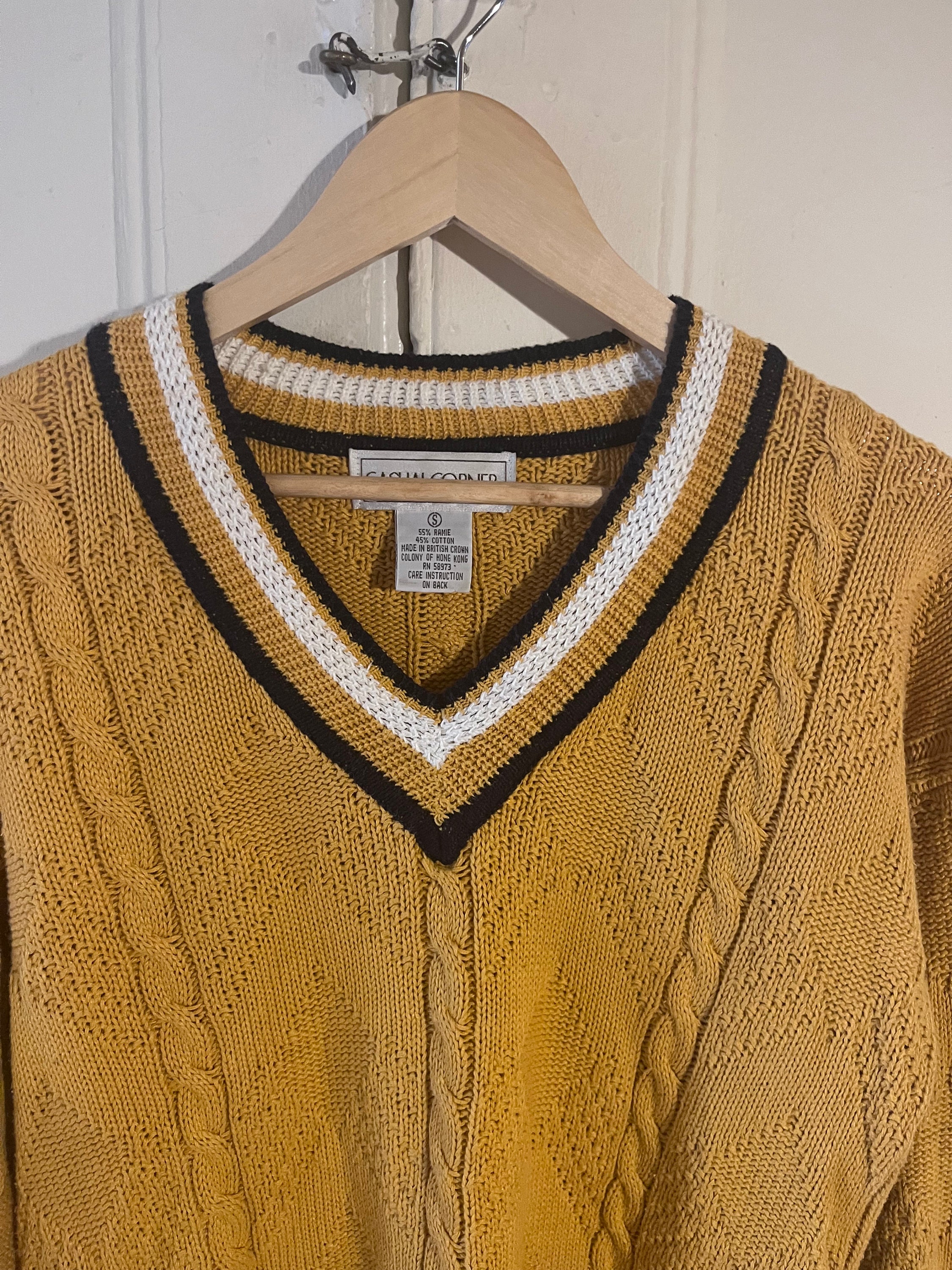 Vintage 90s V Neck Tennis Sweater - Etsy