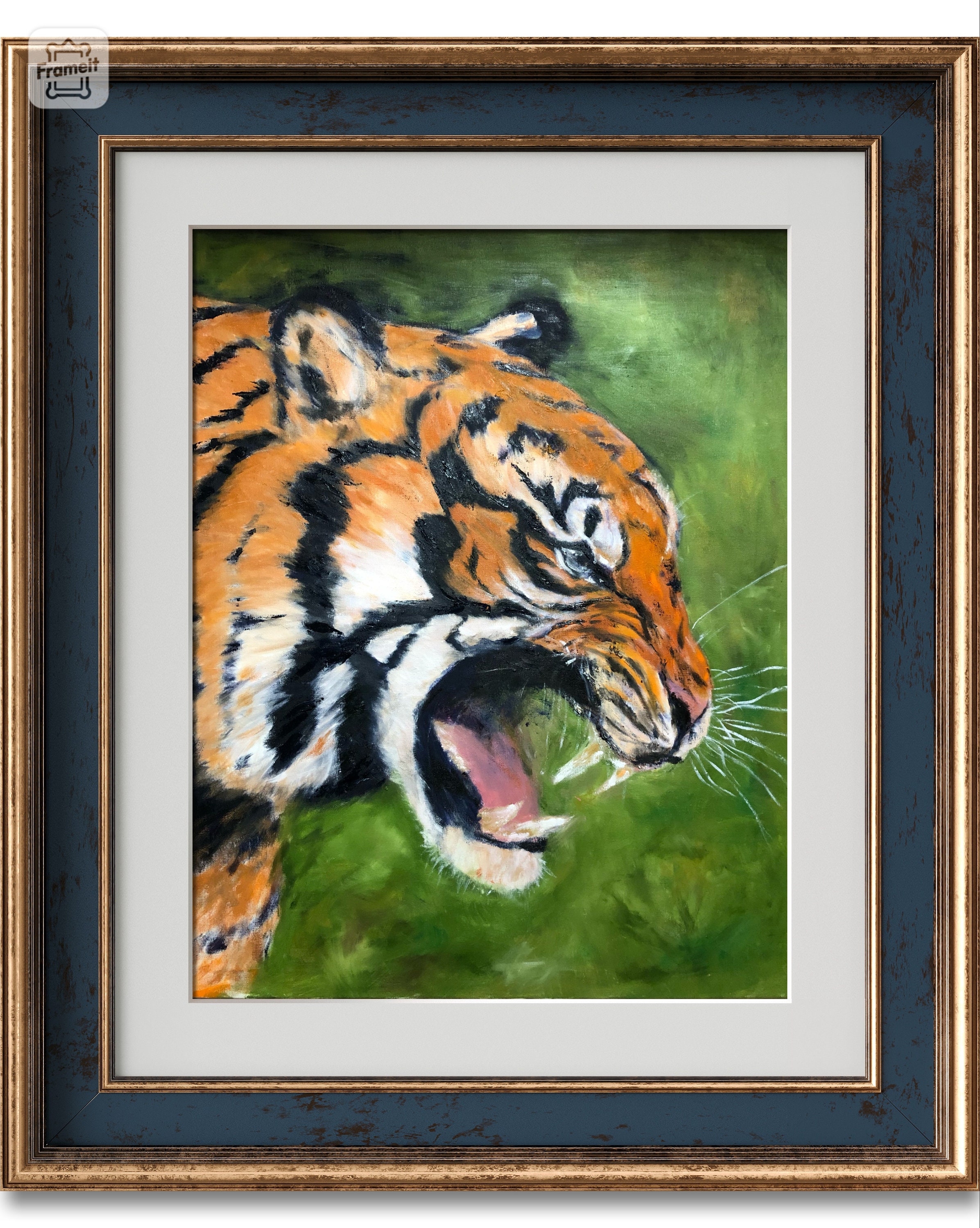 Large Bengal Tiger Oil Painting by Lowell Alia Unframed - Etsy