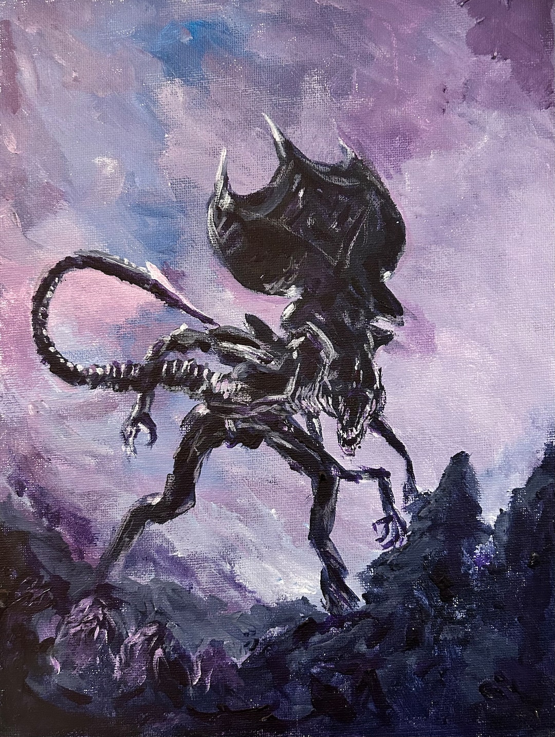 Alien Movie Monster Acrylic in Canvas Board - Etsy