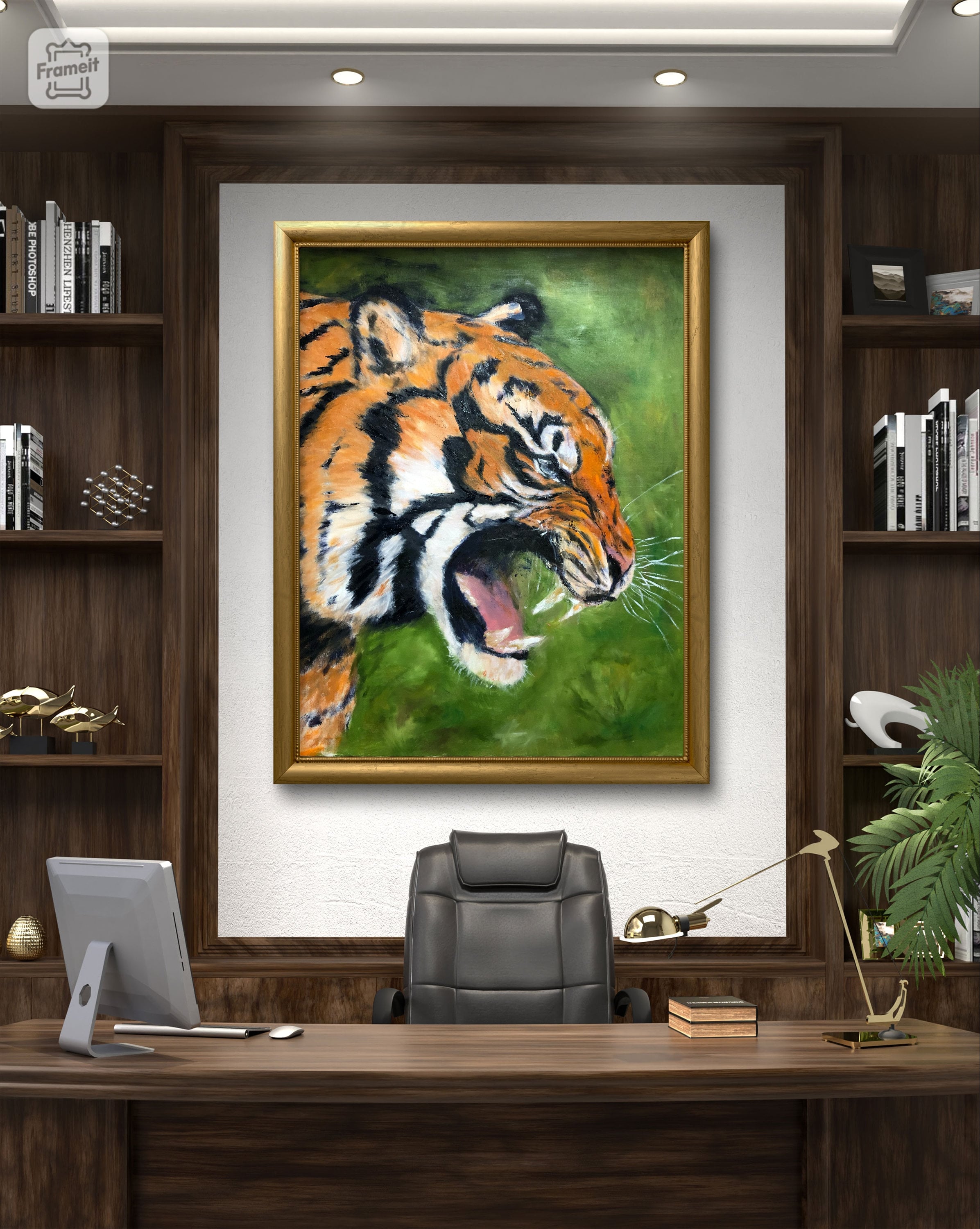 Large Bengal Tiger Oil Painting by Lowell Alia Unframed - Etsy
