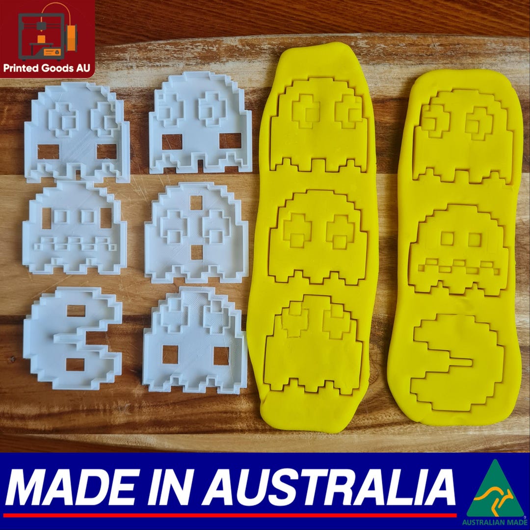 Pacman Ghost Retro Game Cookie Cutter Embosser Stamp Biscuit Fondant ...
