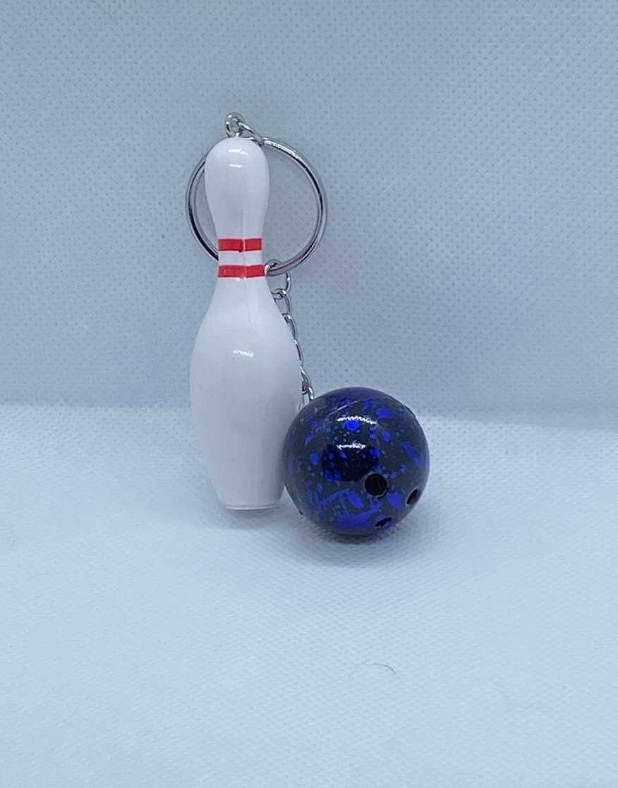 Blue Marbled Bowling Ball with Pin | Etsy