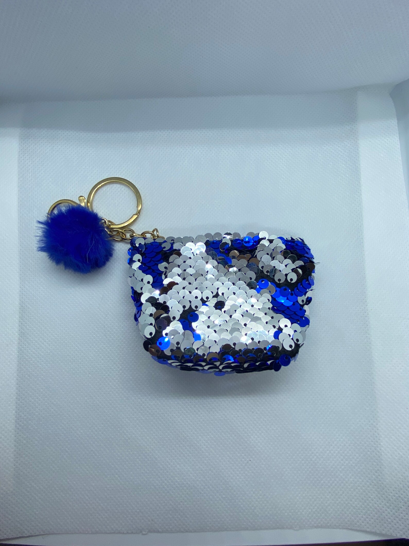 Blue and Silver Sequin Coin Purse - Etsy