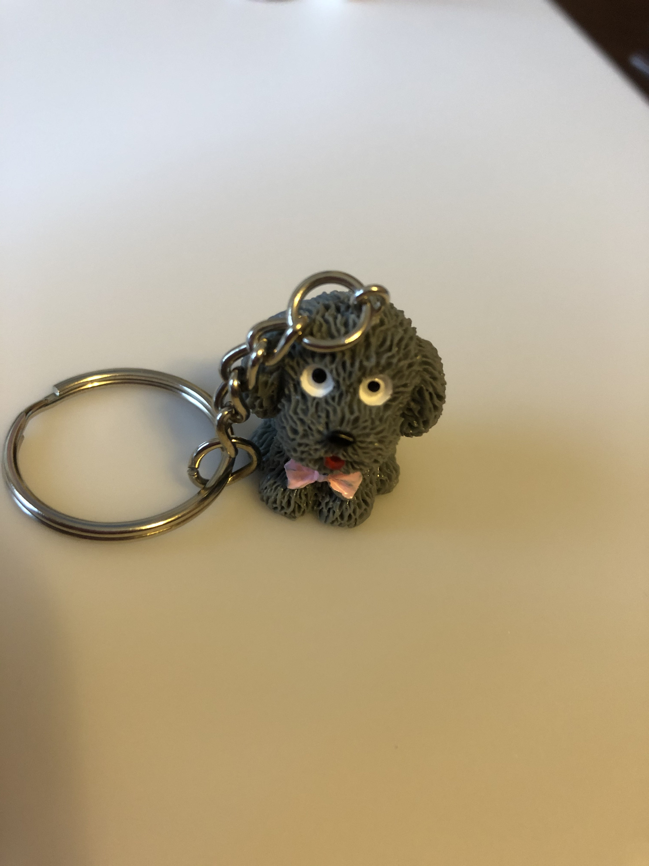 3D Miniature Gray Dog Keychain | Etsy