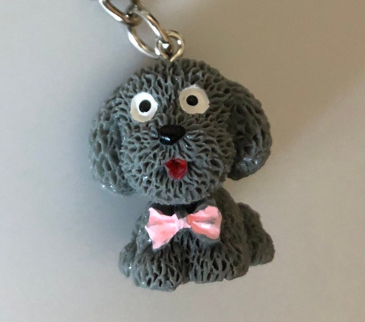 3D Miniature Gray Dog Keychain | Etsy