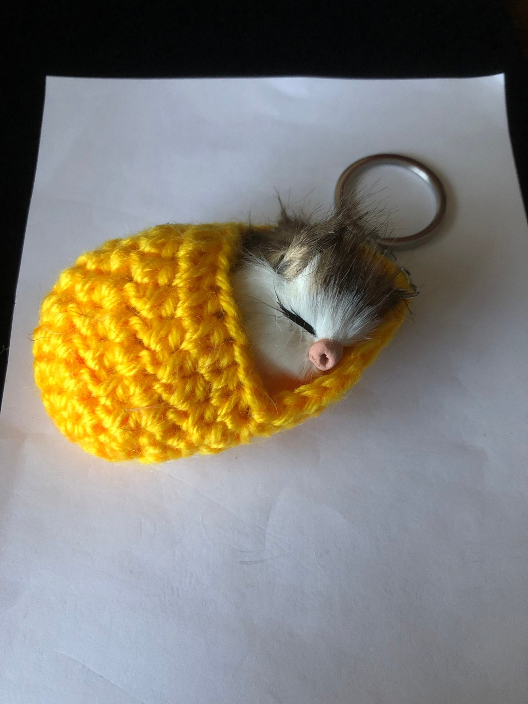 Cute Furry Sleeping Cat Keychain - Etsy