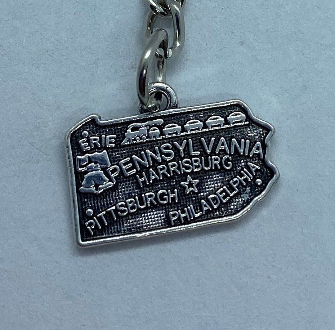 Pennsylvania State Keychain With Cities - Etsy