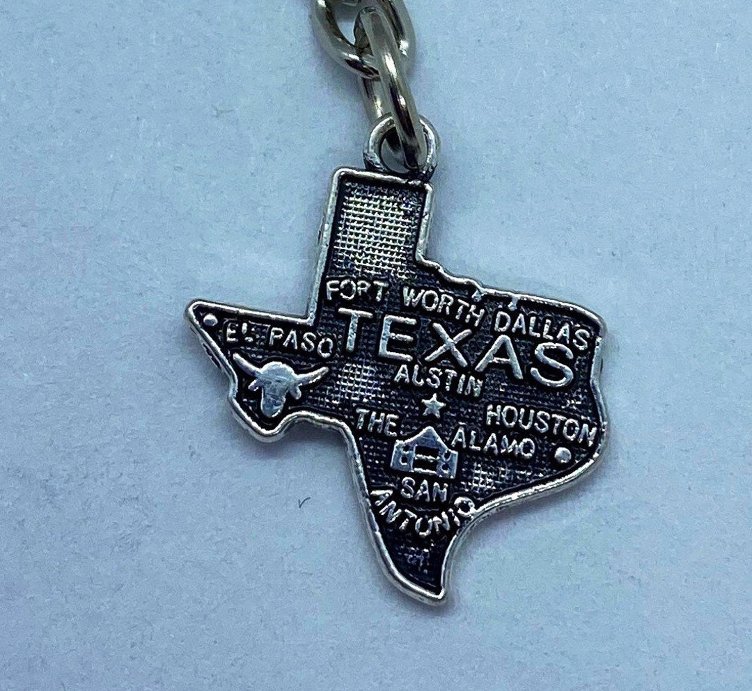 Texas State Keychain With Cities - Etsy