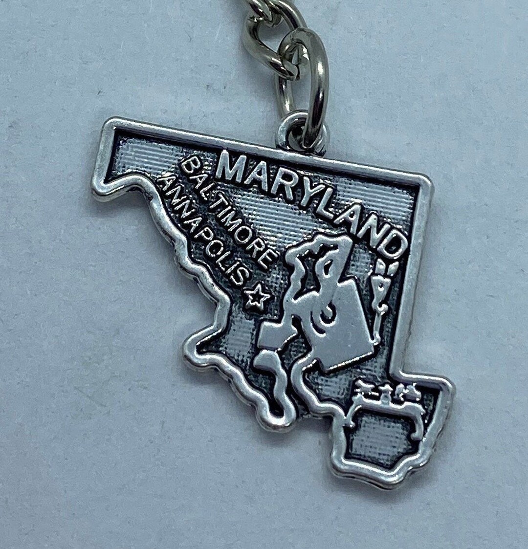 Maryland State Keychain With Cities - Etsy