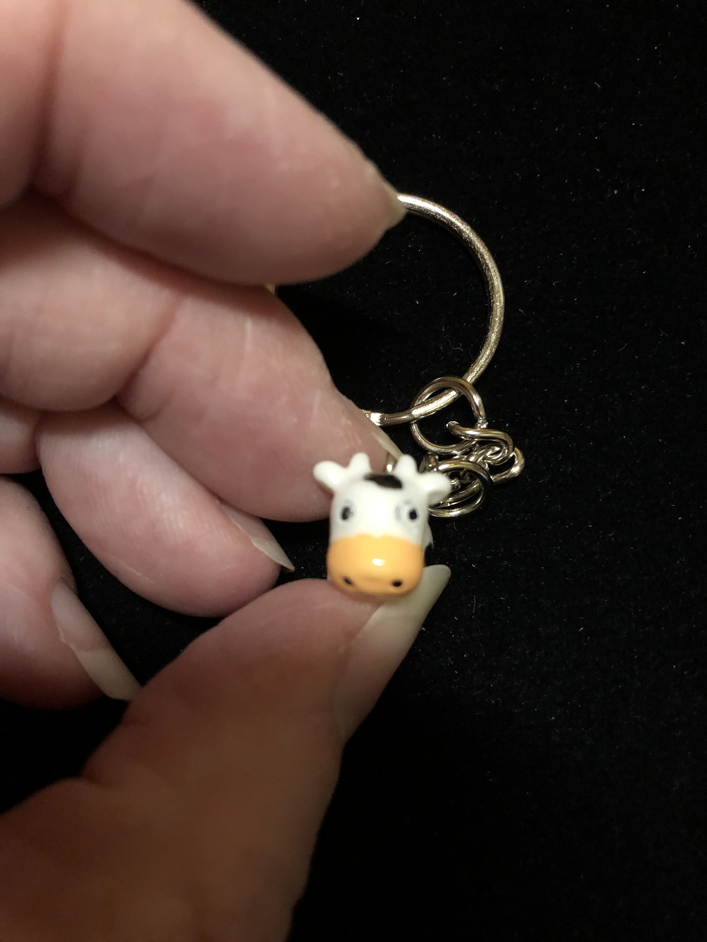 Miniature Cute Cow Keychain - Etsy