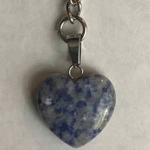 Blue and Gray Stone Heart Keychain - Etsy