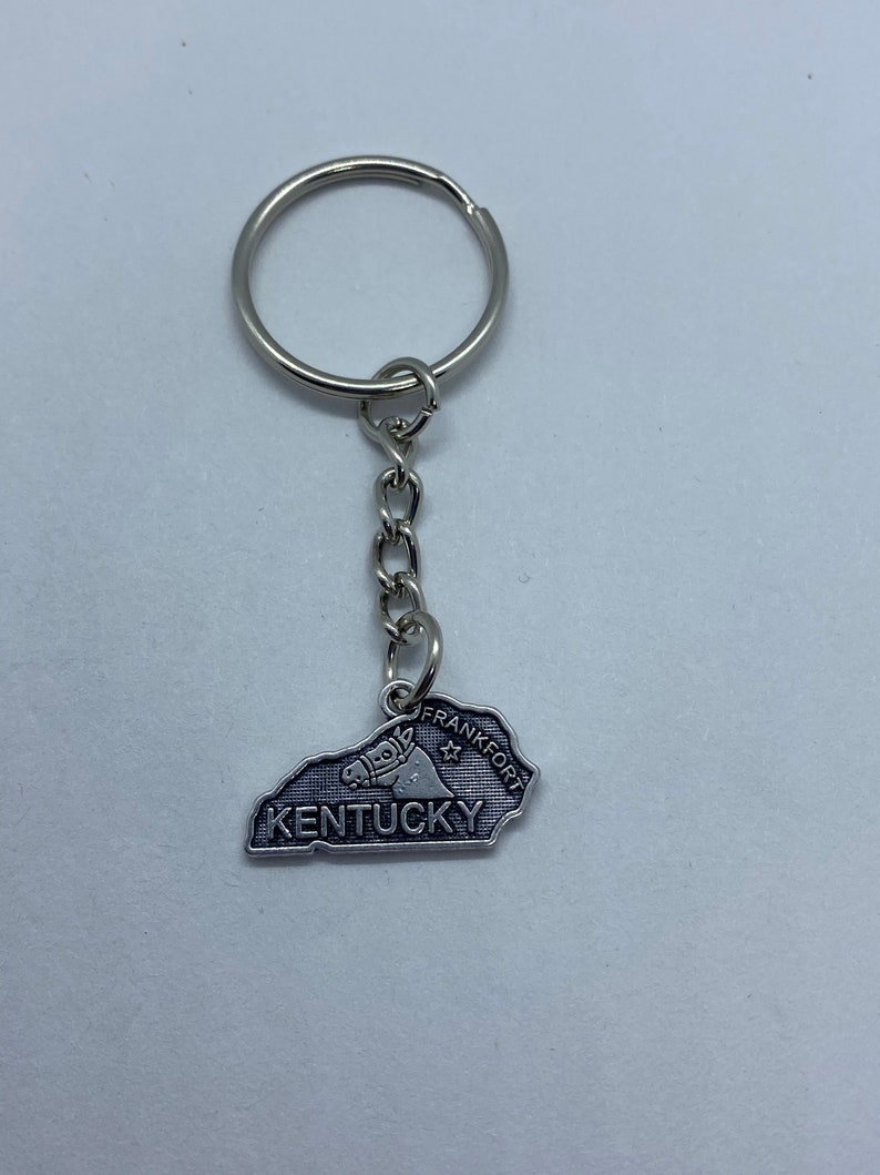 Kentucky State Keychain With Cities 2 Sided - Etsy