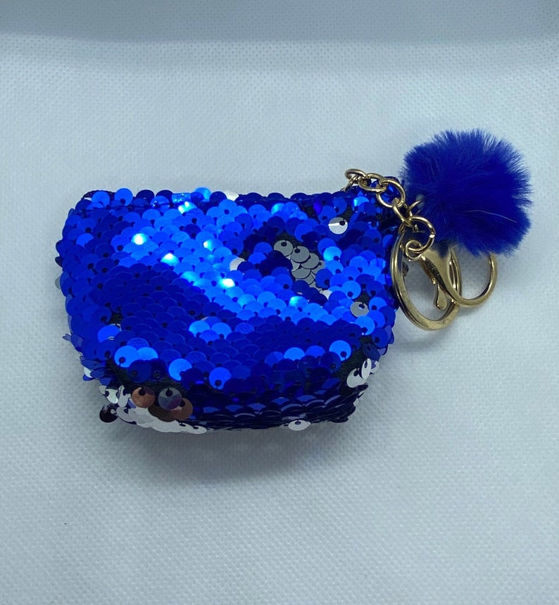 Blue and Silver Sequin Coin Purse - Etsy