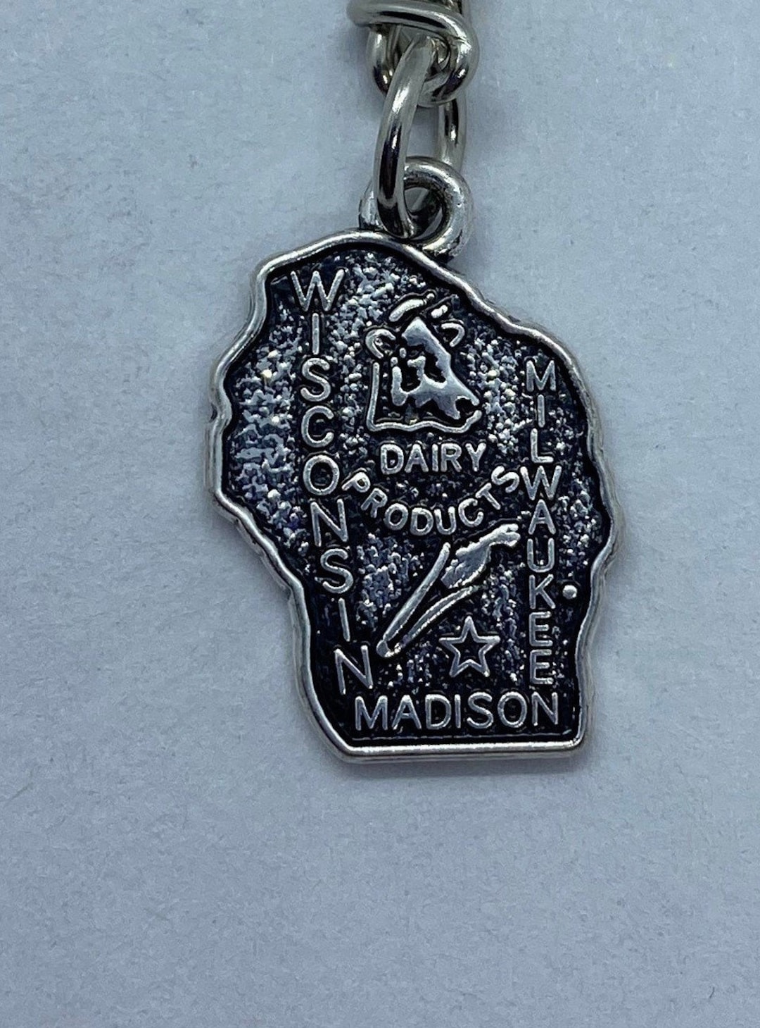 Wisconsin State Keychain With Cities - Etsy