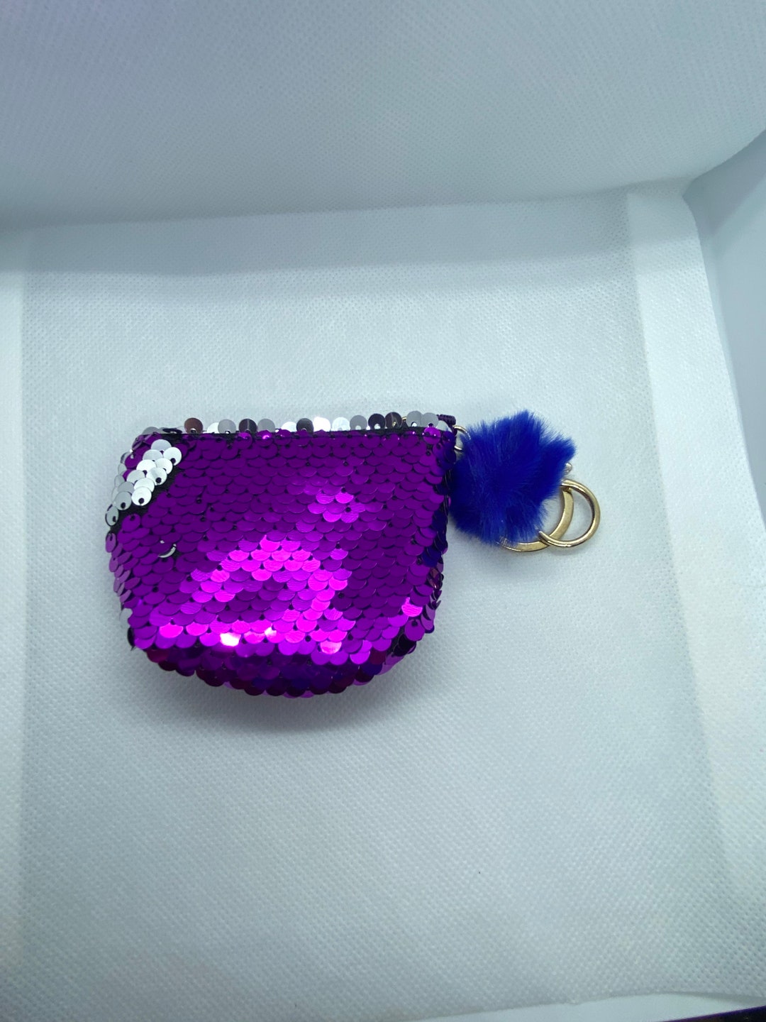 Purple and Silver Sequin Coin Purse - Etsy