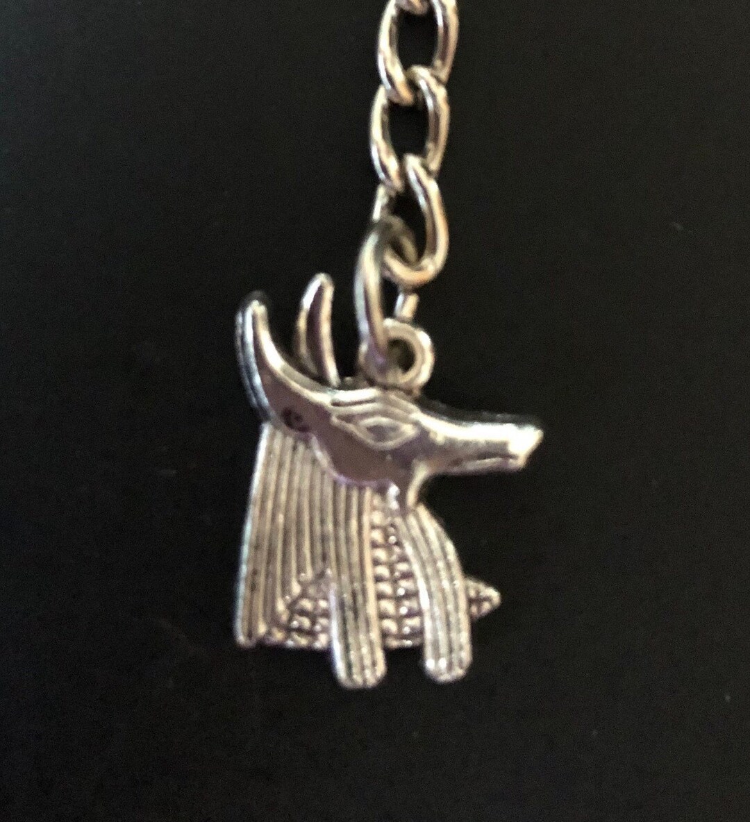Anubis Egyptian Silver-colored Keychain - Etsy