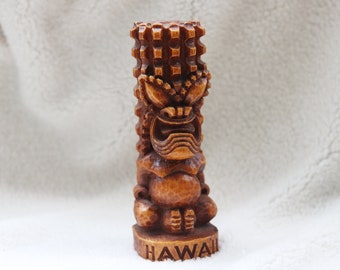 Figurines Coco Joes Hawaii Tiki God Lono Figurine Hand Carved Koa Wood ...