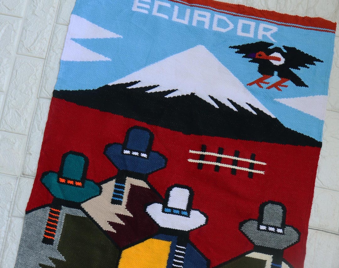 Vintage Cultural Ecuadorian Wall Hanging Andean Otavalos Pattern ...