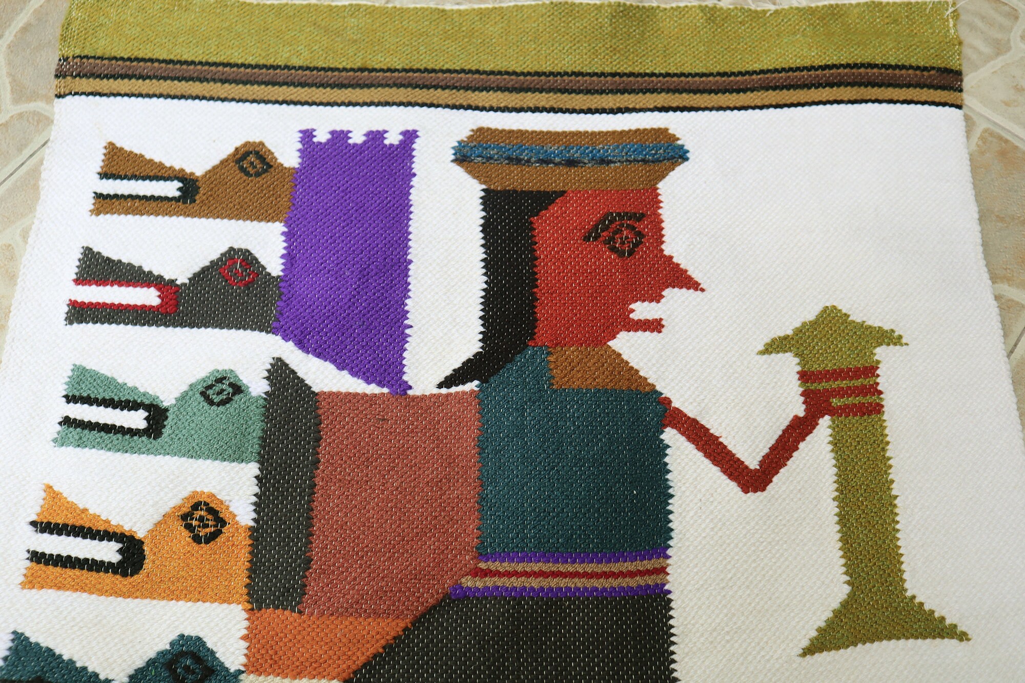 Vintage Ecuador Inca Dance Warrior Wall Hanging Rug Tapestry. - Etsy