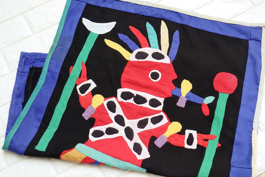 Vintage Abomey Benin Applique Banner warrior of Dahomey Wall Hanging ...