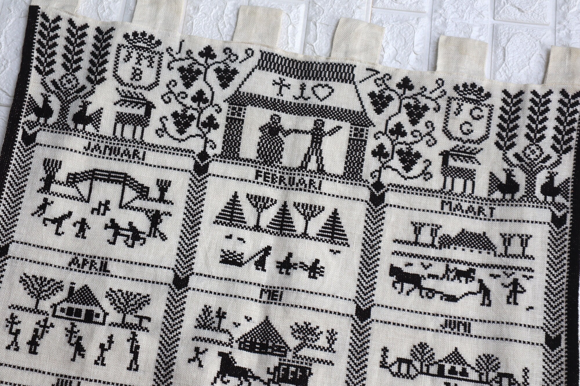 Vintage Handmade Dutch Sampler Cross Stitch Folk Art our - Etsy