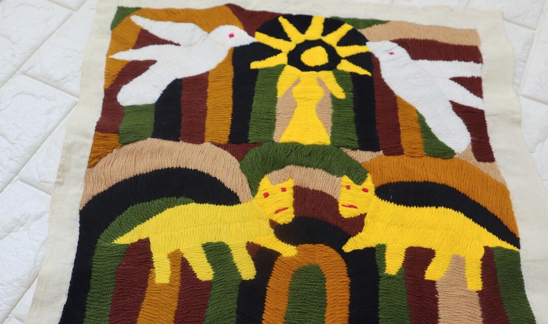 Vintage Paya Guatemala Traditional Mayan Hand Embroidery Decorating ...