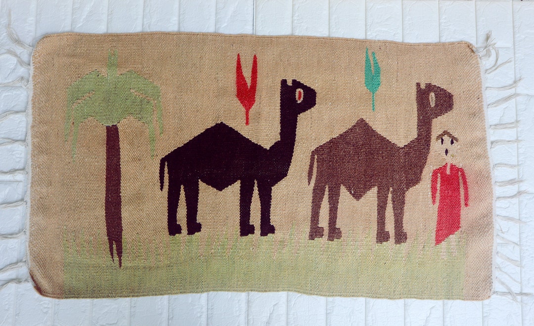 Vintage Handwoven Egyptian Wool Tapestry Traditional Way of Life ...
