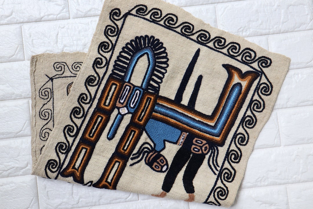 Vintage Peruvian Inca Gods Embroidery Wall Hanging Uros - Etsy