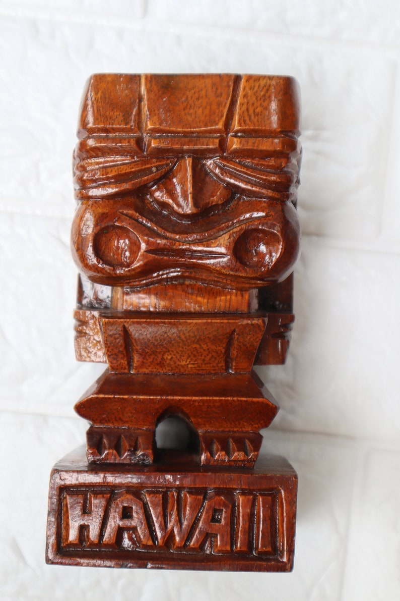 Vintage Wood Carved Hawaii Ku Tiki God Figurine Statue. - Etsy Singapore
