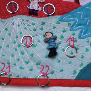 Vintage Chile Arpillera Advent Calendar Village Scenery 3D Applique ...