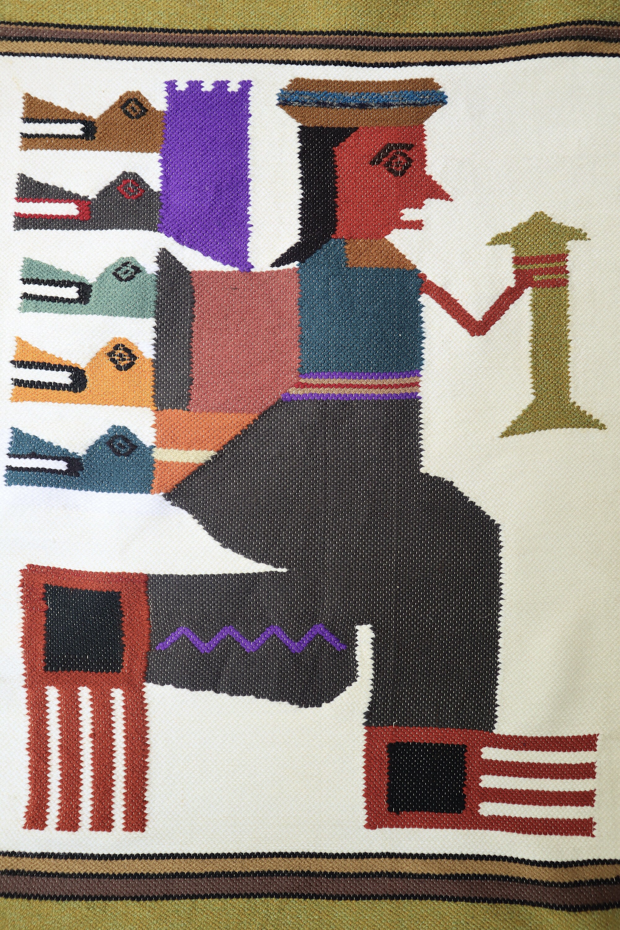 Vintage Ecuador Inca Dance Warrior Wall Hanging Rug Tapestry. - Etsy