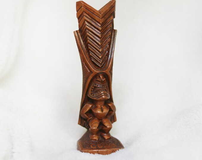 Vintage Guam Lono Tiki God of Long Life Wood Figurine Statue by Pacific ...
