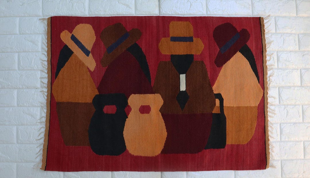 Vintage Cultural Ecuadorian Wall Hanging Otavalan Women Pattern Hand ...