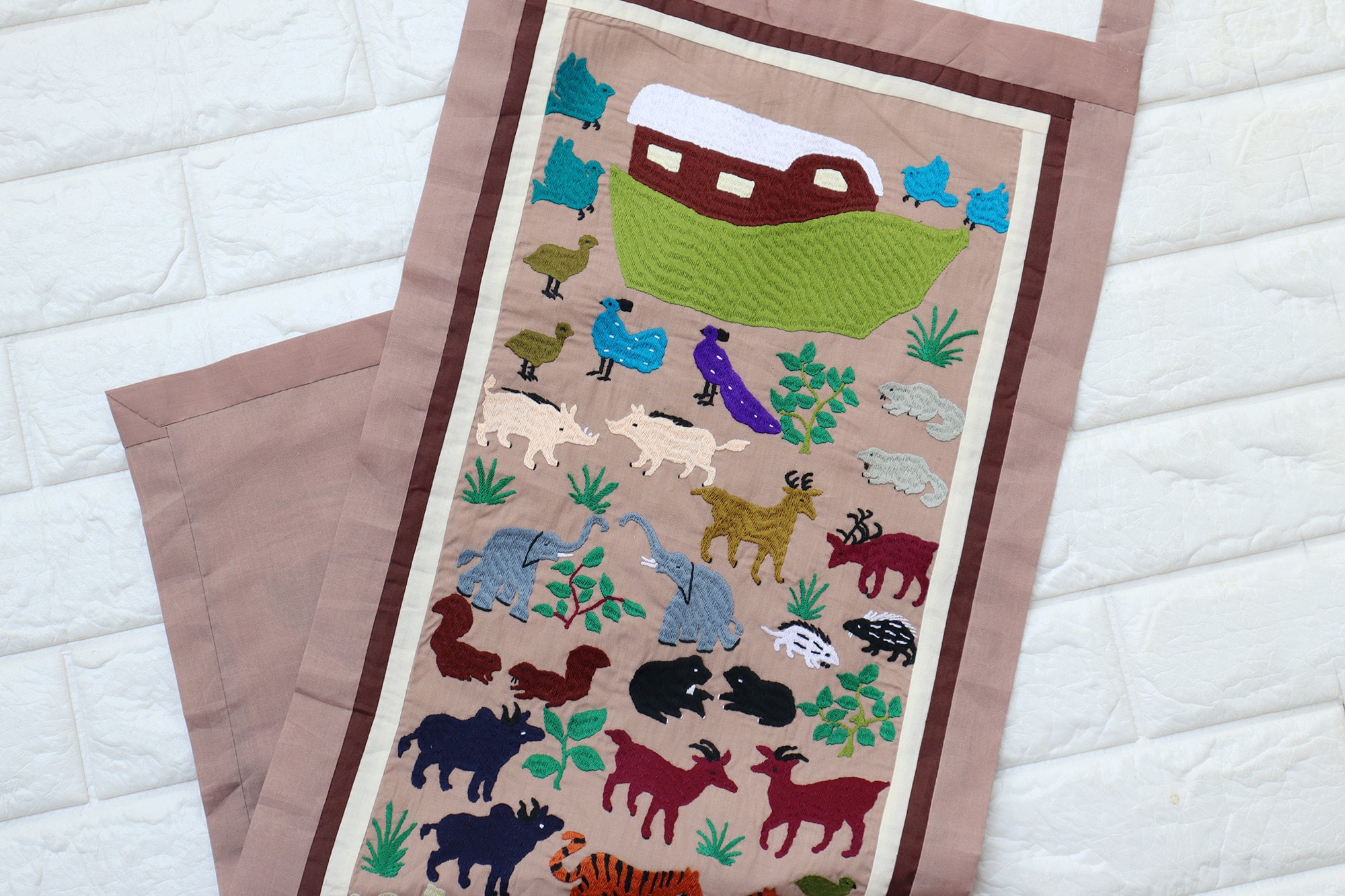 Vintage Hmong Story Cloth noahs Ark Scene Laos Wall Hanging Hand ...