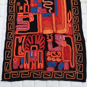Peruvian Inca Gods Vintage Embroidery Folk Art Wall Hanging Uros ...