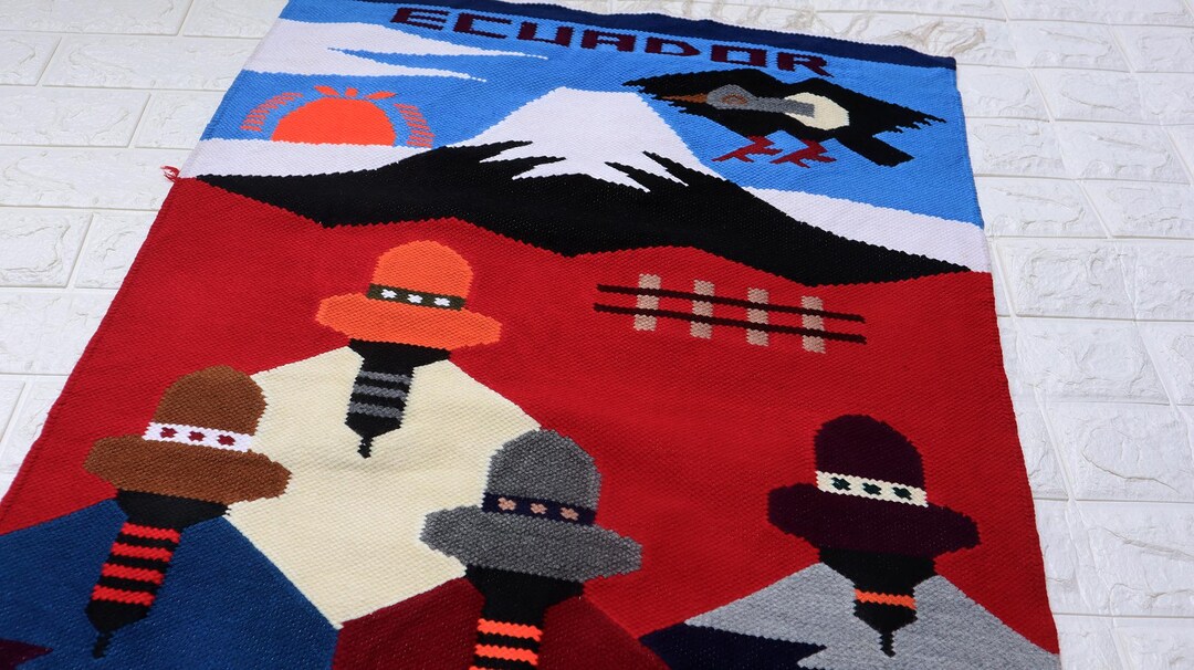 Vintage Cultural Ecuadorian Wall Hanging Andean Otavalos Pattern ...