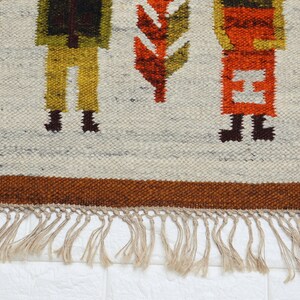 Vintage Polish Cepelia Hand Woven Wall Hanging Wool Tapestry Man Woman ...