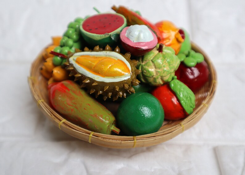 Thailand Handmade Miniature Clay Fruits Doll House in Bamboo - Etsy