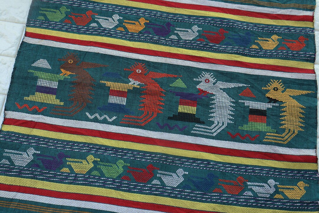 Vintage Guatemala Wall Hanging Quetzal Bird Motif Embroidery Hand Woven ...