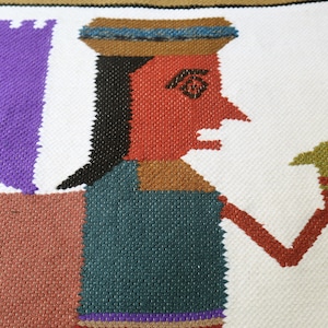 Vintage Ecuador Inca Dance Warrior Wall Hanging Rug Tapestry ...