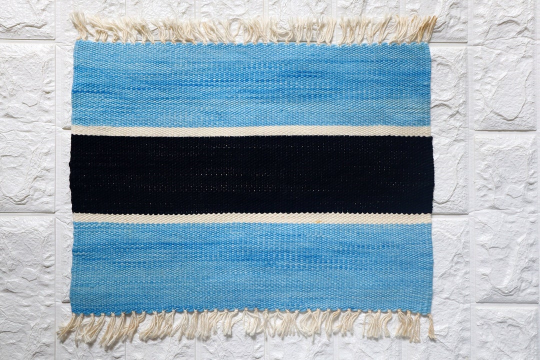 Vintage Original Botswana National Flag Design Rug Placemat Oodi ...