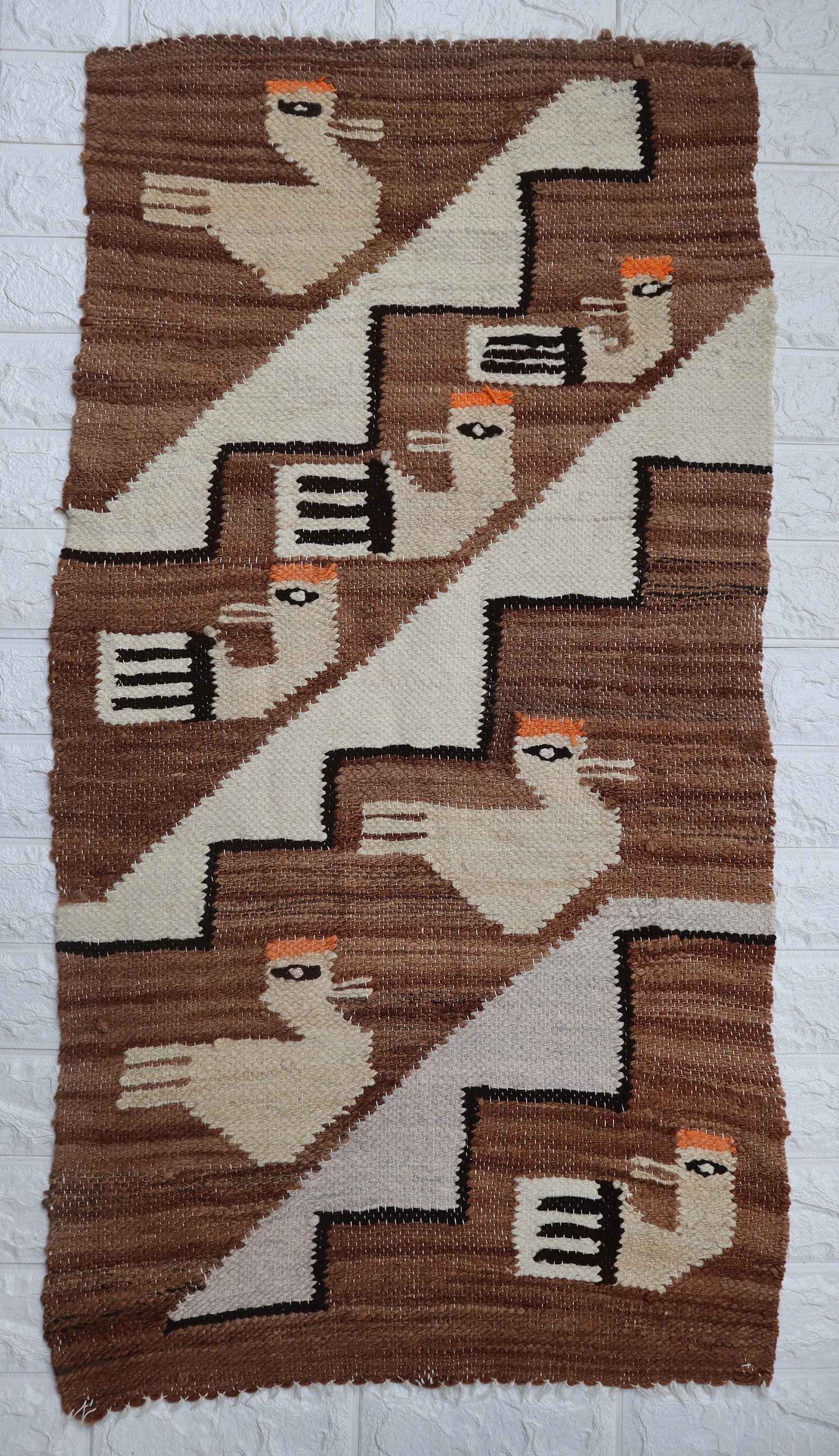Vintage Peruvian Hand Woven Wool Rug Bird Motif Inca Geometric - Etsy