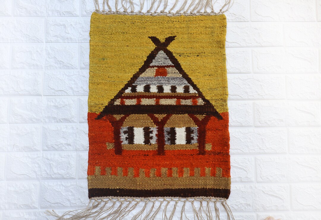 Vintage Polish Wall Hanging Kilim Traditional House Pattern - Etsy