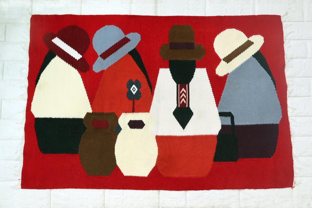 Vintage Cultural Ecuadorian Wall Hanging Tapestry Otavalos Women ...