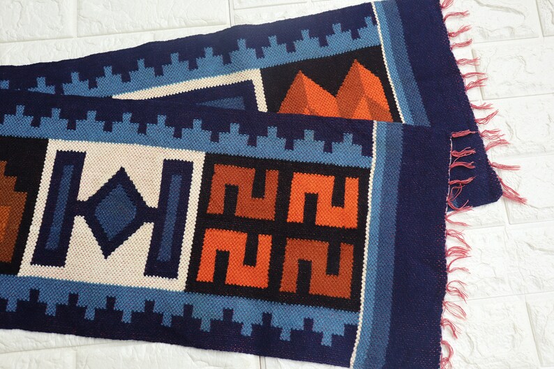 Vintage Peruvian Hand Woven Table Runner Rug Inca Calendar - Etsy