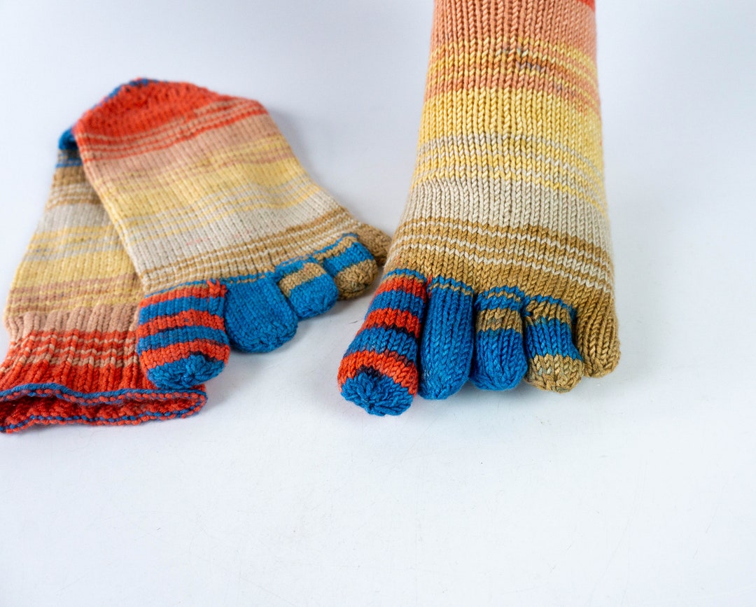 Toe Socks, Size 38-40, Hand-knitted From Sock Yarn, No Wool, Suitable ...
