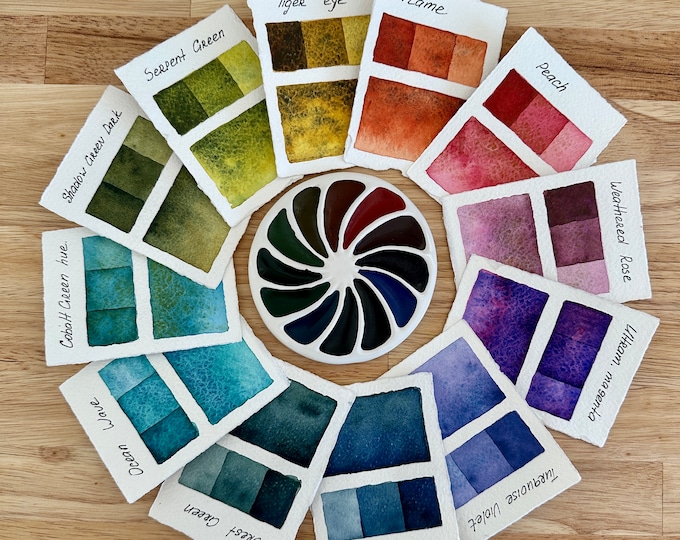 ESSENTIAL SET #1 Ceramic White Glaze Watercolor Palette With Large ...