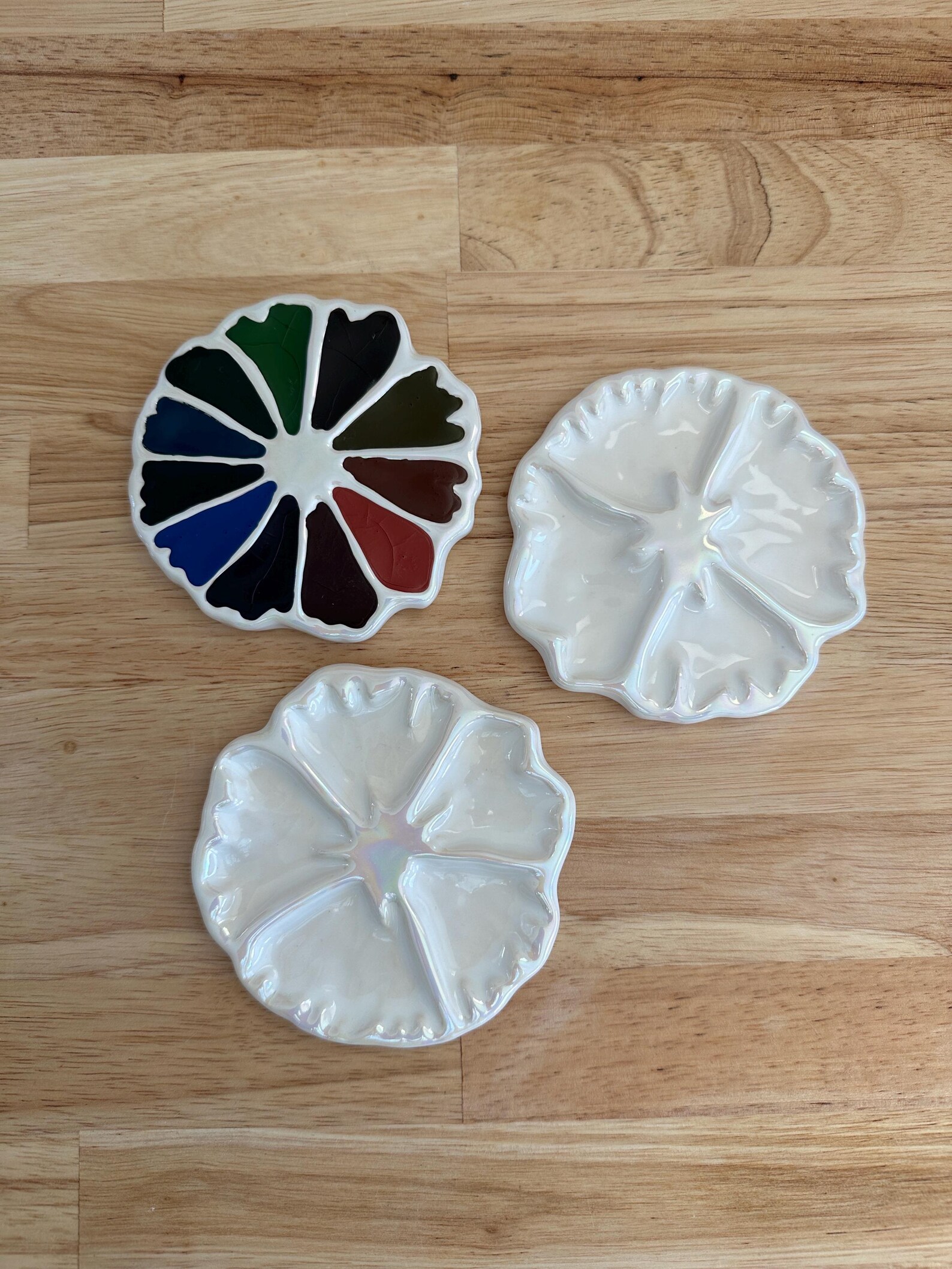 Handmade Ceramic Watercolor Palette: Flower Design, 11 Wells - Etsy