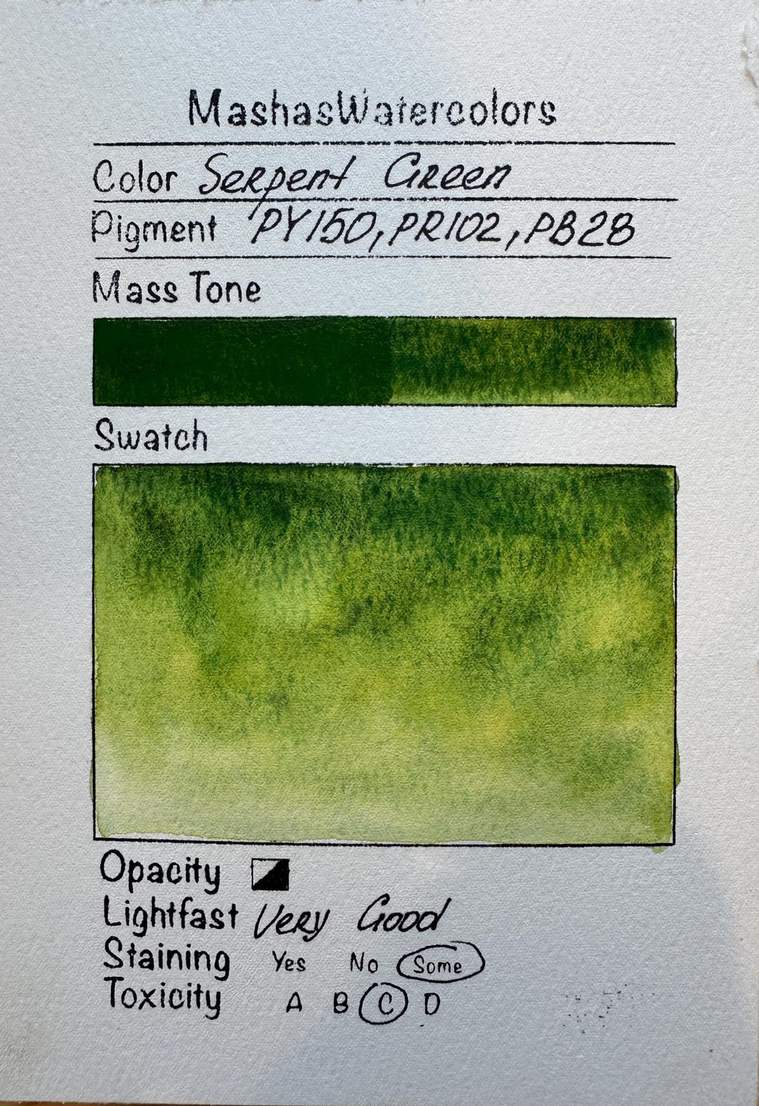 Handmade Serpent Green Granulating Watercolor ( Naturally Sparkly From ...